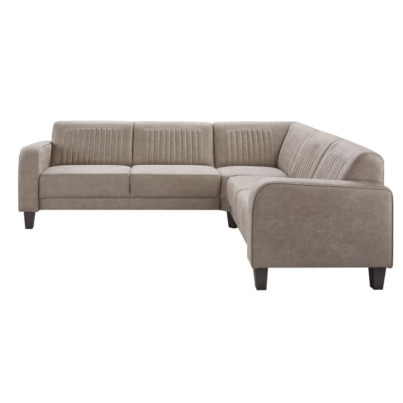 Hoekbank rechts Mills microleder taupe basic comfort